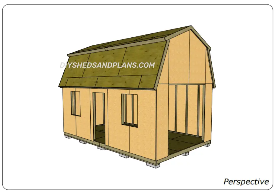 Shed Plans 12x20 | Material List | Gambrel Roof | Free | DIY